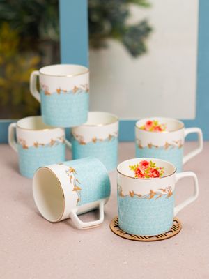 Buy JCPL Fine Ceramic Director Tea Coffee Cup Pack of 6 215 Ml Each ...