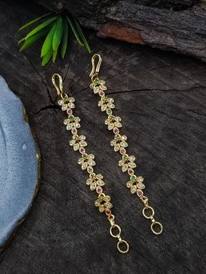 Buy GRIIHAM Multi-Color Gold Plated Single Straight Ear Chain Online