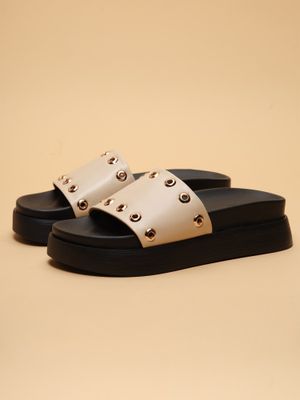 Buy Eridani Keva Cream Casual Platforms Sandal Online