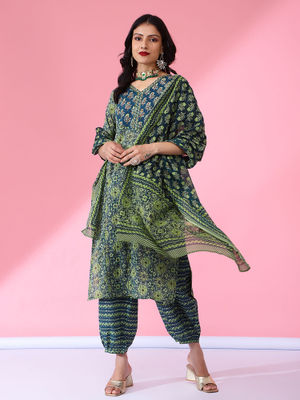 Buy Bani Women Salwar Suits- Green (Set of 3) Online