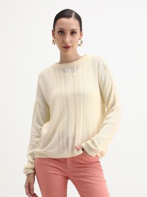 Buy RAREISM Women Viza Cream Sweater (XXS) Online