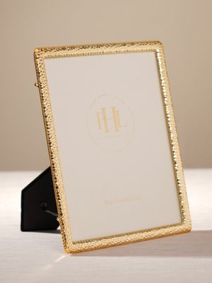Buy Pure Home + Living Gold Plated Hammered Metal Photo Frame - Large ...