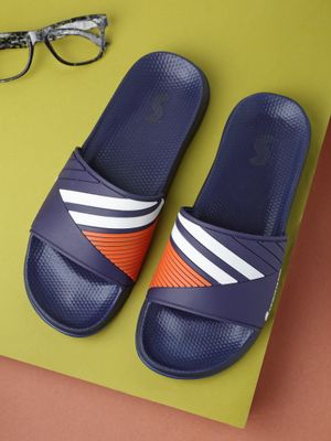 Buy SOLETHREADS Sledge Solid Navy Blue Slides for Men Online