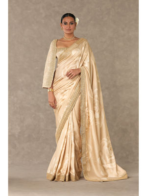 Buy Masaba Beige Gulaab Saree with Stitched Blouse Online