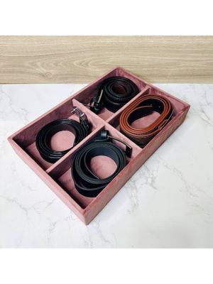Buy La Trove Luxury Velvet 4 Slot Belt Tray Display Of Premium Big ...
