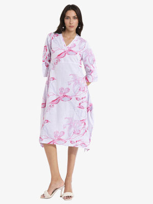 Buy RAREISM White Dherry A-Line Midi Dress (XXS) Online