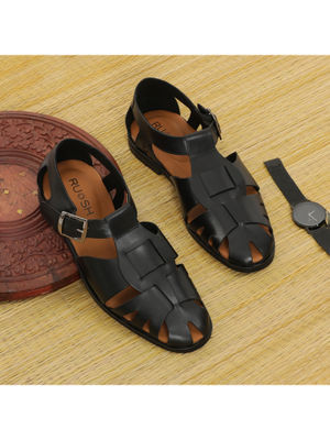 Buy Ruosh The Andy Black Men Casual Sandals (EURO 40) Online