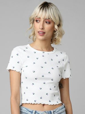 Buy ONLY Women Printed White Top Online