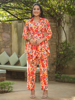 Buy Rain & Rainbow Women Multi Abstract Printed Co-Ord (Set of 2) (S ...