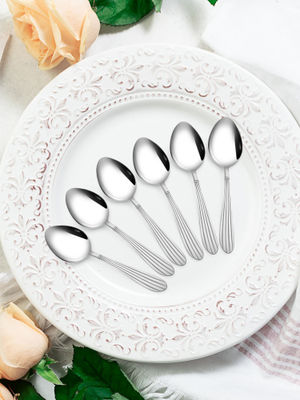 Buy At Home by Nilkamal Arias Sysco Tea Spoon Set of 6 Silver Online
