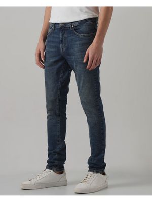 Buy Mufti Faded Indigo Blue Solid Jeans (28) Online