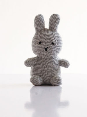 Buy PLUCHI Bobby Bunny Grey 100% Cotton Knitted Stuffed Soft Toy Online