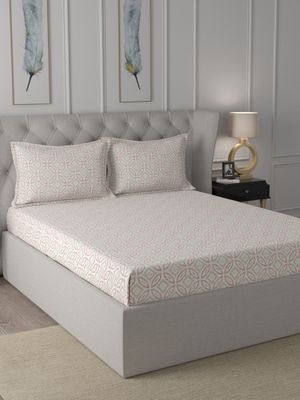 Buy Inhouse by Maspar Ardour 200 TC Soren Printed Red Cotton Bed Sheet ...