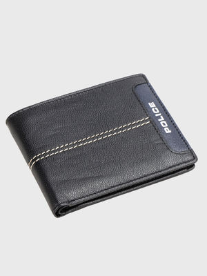 Buy Police Clive Black & Navy Men Bifold Coin Wallet Online