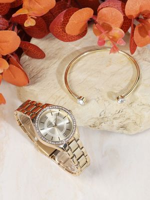 Buy French Connection Gold Dial Analog Watch with Bracelet for Women ...