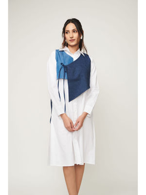 Buy Weaving Cult White Shirt Dress with Cropped Jacket (Set of 2) Online