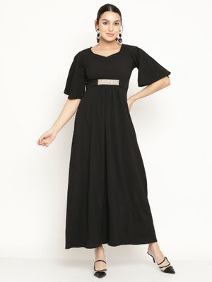 The Vanca Maxi Dresses : Buy The Vanca Black Solid Maxi Dress Online ...