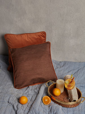 Buy Twig & Twine Twin Velvet Cushion Cover Brown Online