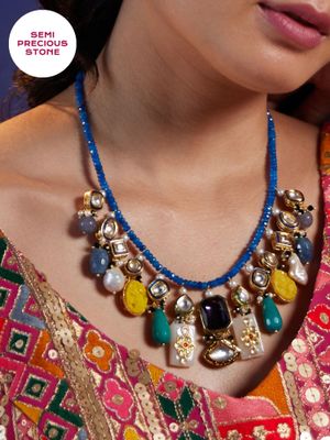 Buy Gajra Gang Vintage Rani Multi Color Meenakari Uncut Stone & Kundan ...