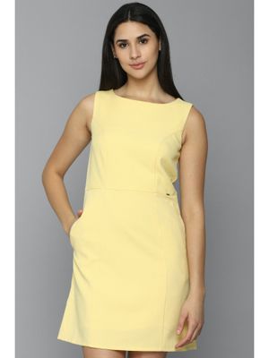 Buy Allen Solly Yellow Solid Dress Online