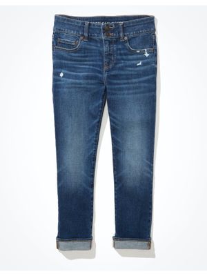 Buy American Eagle Women Blue Ne(x)t Level Low-Rise Artist Crop Jeans ...