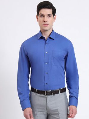 Buy JadeBlue Regular Fit Royal Blue Cotton Formal Shirt (38) Online