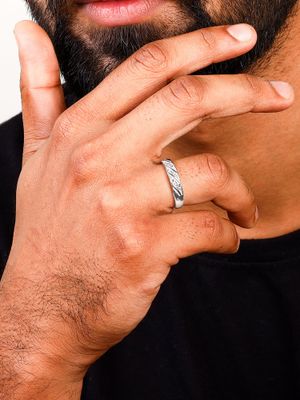 Buy Giva Sterling Silver Subtle Elegance Ring for Men Online