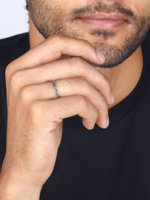 GIVA Rings : Buy Giva Oxidised Silver Vibrant Wave Ring For Men Online ...