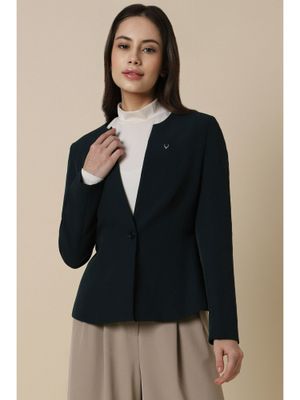 Buy Allen Solly Women Black Solid Casual Blazer Online