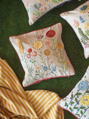 Buy The Wishing Chair Ranunculus Embroidered Cushion Cover Online
