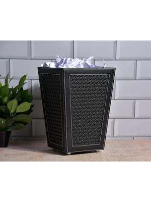 Buy Premsons Premium Dustbin - Woven Pattern - Square - Black - 5 ...