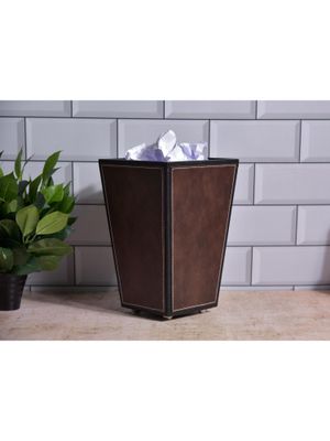 Buy Premsons Faux Leather Dustbin - Two Tone Cone Shaped - Brown ...
