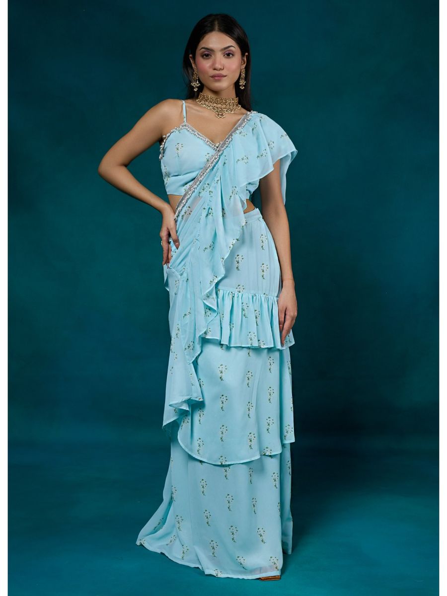 Shop Trendy Ruffled Sarees Online At Best Prices For A Stylish Look