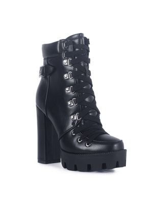 Buy London Rag Collared Lace Up Combat Boots In Black Online