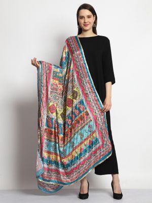Buy SWI STYLISH Printed Pakistani Bridal Chiffon Dupatta With Mirror ...