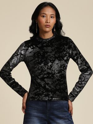 Buy Label Ritu Kumar Black Velvet Top Online