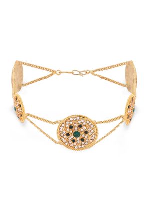 Buy Zaveri Pearls Green Dazzling Austrian Diamonds Bridal Head Chain ...