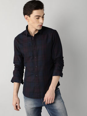 Rare Rabbit casual_shirts_men_westernwear : Buy Rare Rabbit Navy Blue ...