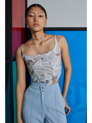 Buy The Dapper Lady Seafoam Corset - Multi-color Online