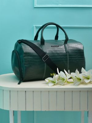 Buy Police Croco Classy Pt Dark Green Duffle Bag for Men Online