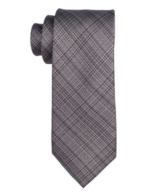 Buy The Tie Hub Grey Texture Checks 100 Perc Silk Necktie Online