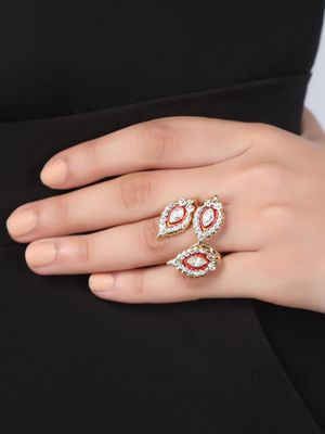 Buy Shaze Monza Enamelled Maroon Ring Online