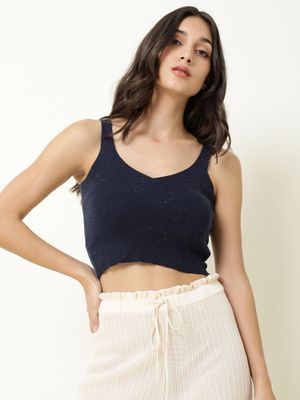 Buy RAREISM Flee Navy Blue Sweater Online