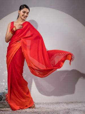 Buy Swtantra Who What Wear Infinity Saree With Unstitched Blouse Fabric ...