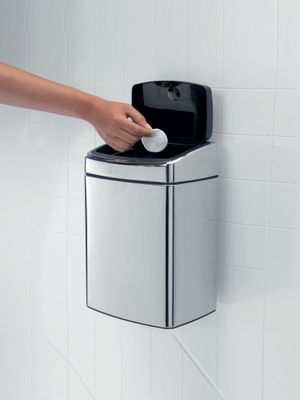 Buy Brabantia Rectangular Touch Bin For thinKitchen, 10 ltr, Brilliant Steel Silver Online