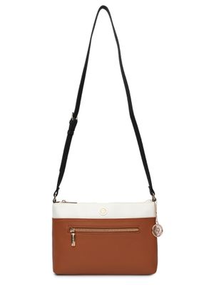 Buy Anne Klein Women Brown Colorblock Crossbody Leather Sling Bag Online