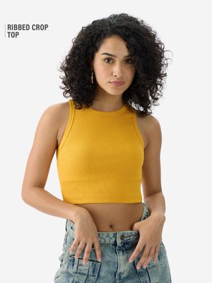 Buy The Souled Store Solids Sunny Mustard Women Tank Top Online