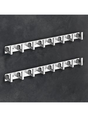 Buy Plantex Aluminium Hook Rail with L-Shape Hooks for Walls Pack of 2 ...