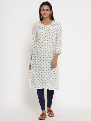 MIRARI Kurtas : Buy MIRARI Pretty Small Shades White Straight Fit Kurta ...