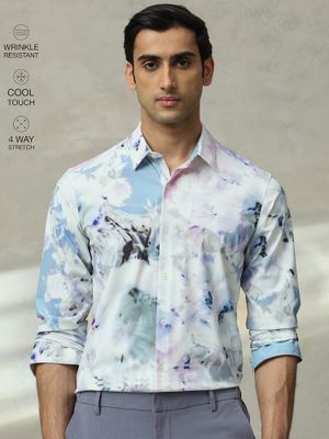 Buy Mufti Men Multi-Color Abstract Slim Fit Shirt (M) Online
